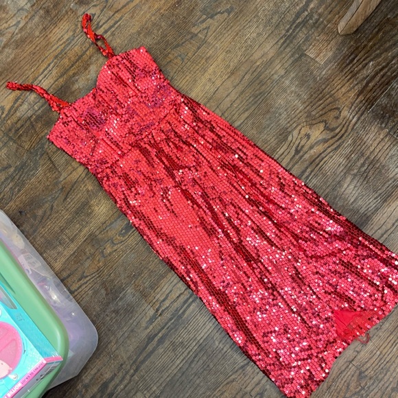Vintage | Dresses | Vintage Red Sequin Dress Jessica Rabbit Small To ...